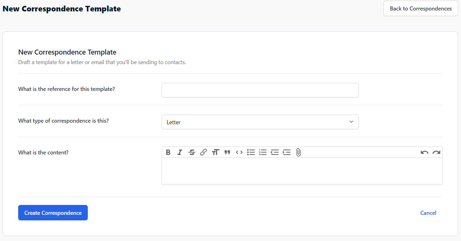 How to Create a Correspondence Template | Welloca Support